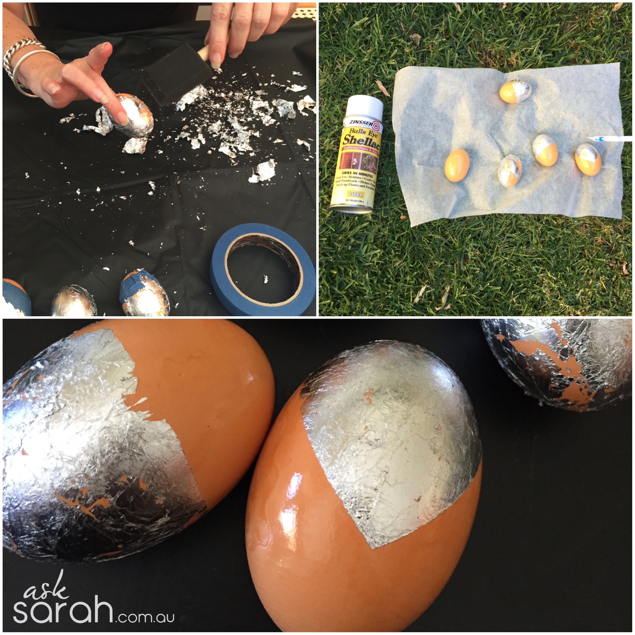 DIY Foiled Silver Easter Eggs {Silver Leaf Eggs} – Ask Sarah